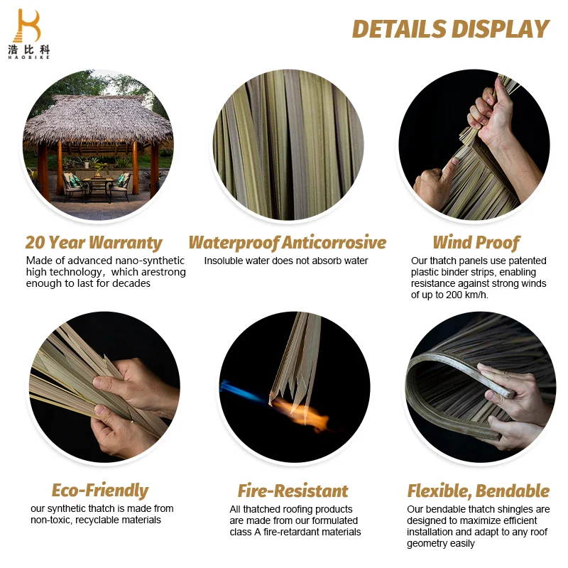 Factory Direct Plastic Roof Rattan Fire Resistant Thatch Roofing ...