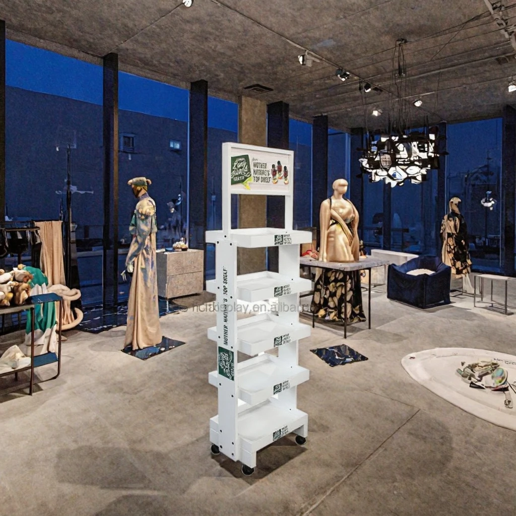 Custom Logo Modern Display Rack with Adjustable Dividers Eco-Friendly ...