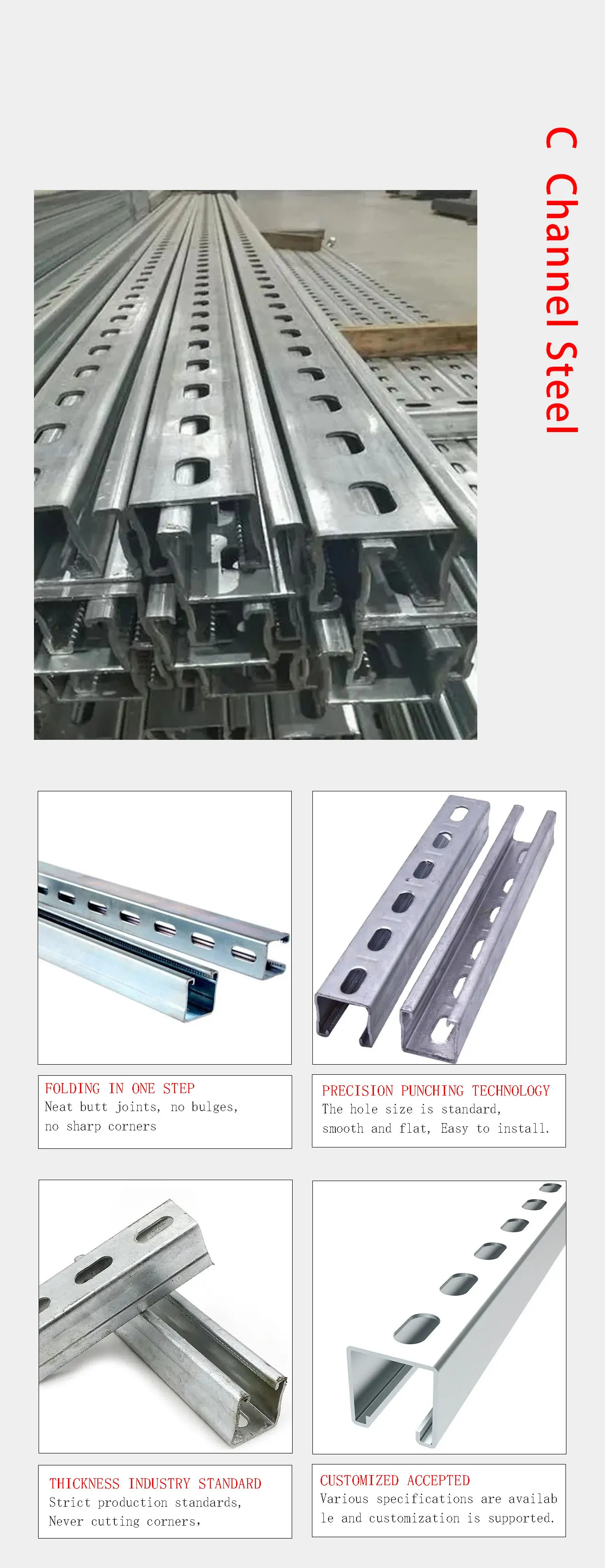 Hdg C Channel 41x41 41x21 41x61 41x82 Solar Panel Mounting System ...