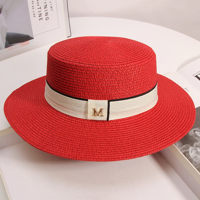 High Quality Summer Striped Straw Hat Adults Anti-ultraviolet Woven ...
