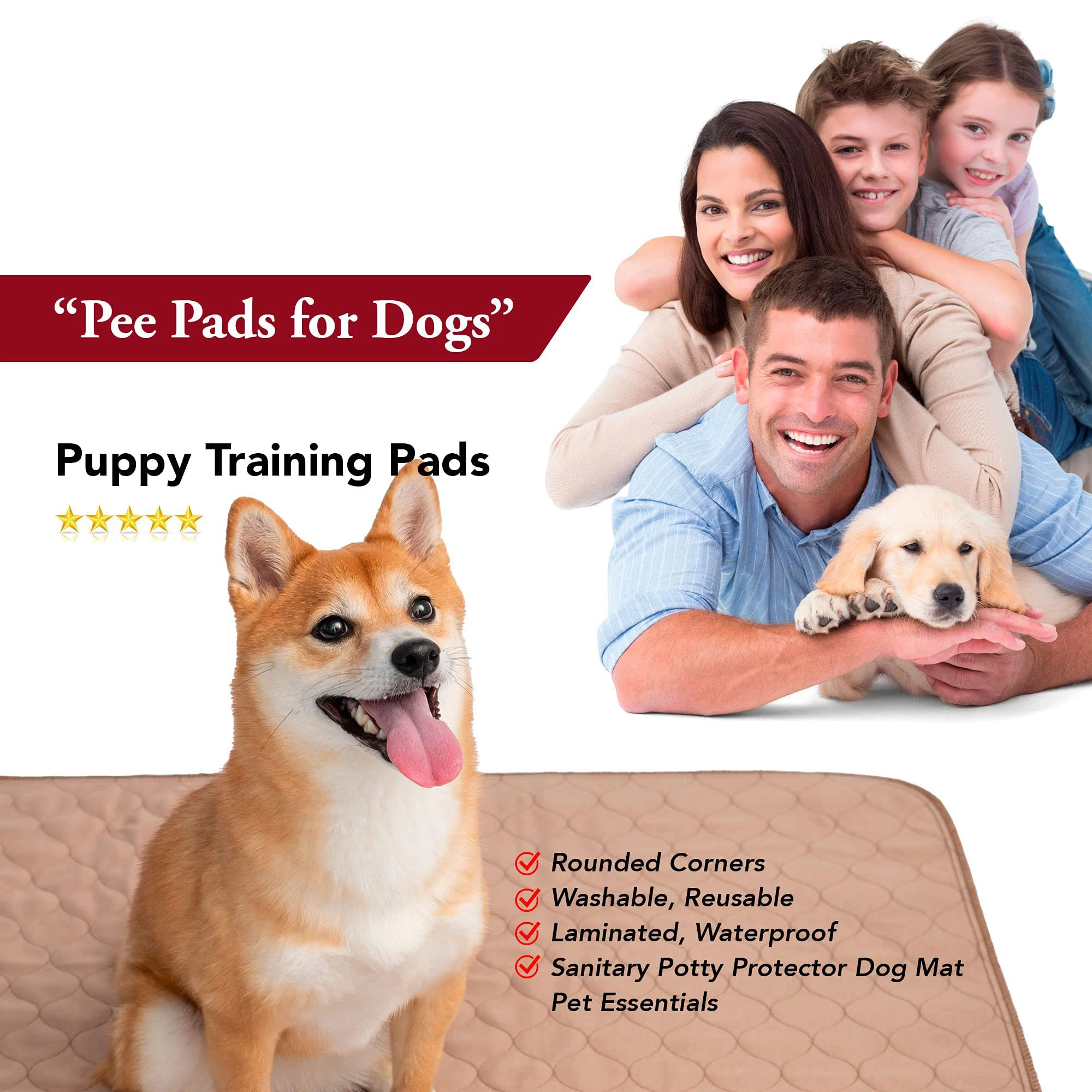Home Use Washable Dog Pee Mat Urine Pads Reusable Potty Pet Dog Pee ...