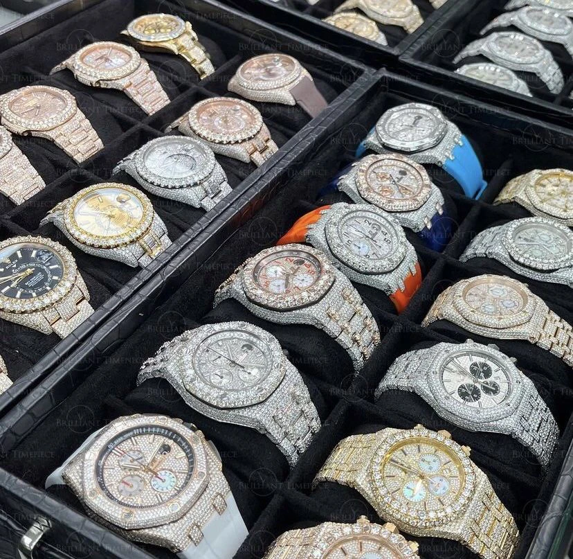 Custom Vvs Moissanite Diamond Hip Hop Moissanite Watch Stainless Steel ...