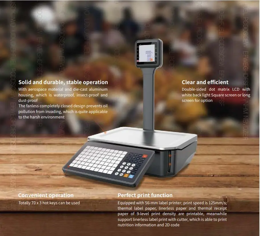 HPRT C-L1 Barcode Label Printing Scale - 30kg Weighing