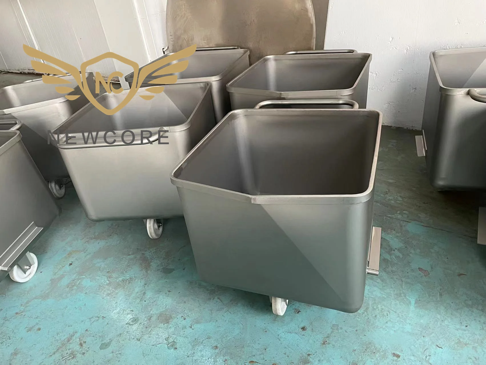 Stainless Steel Food Grade Meat Trolley Carts Dump Buggies