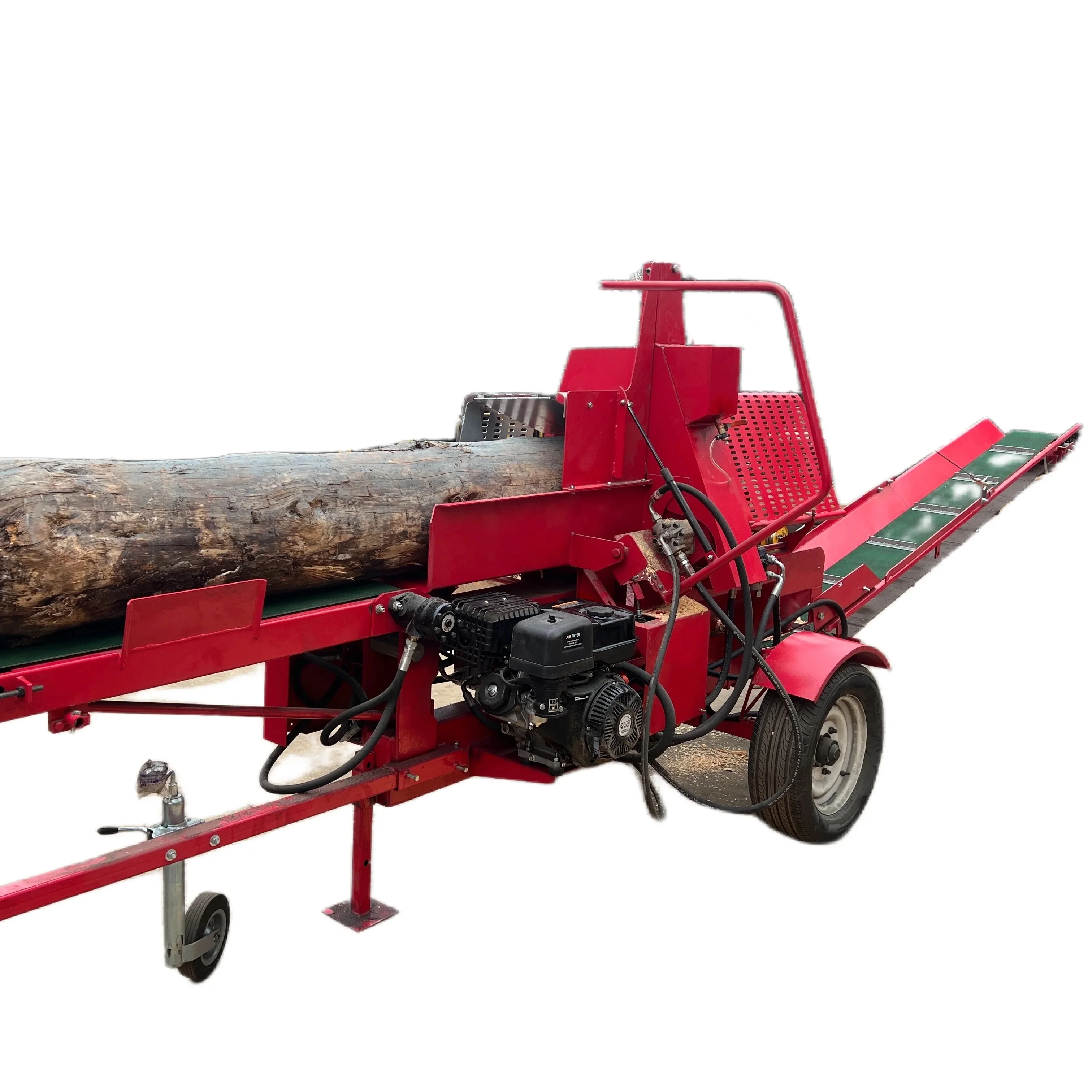 20 Ton Portable Gasoline Engine Wood Processor Cutting Machine Timber ...