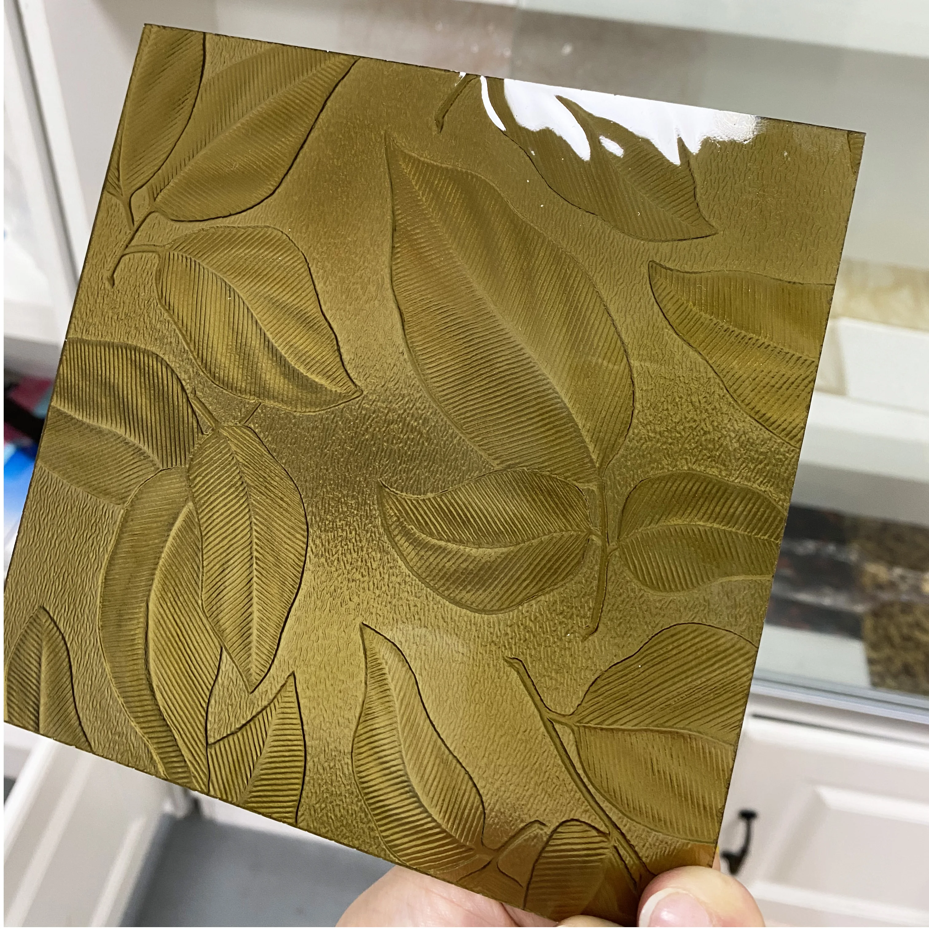 Leaf Texture Plastic Board/ Ps Partition Screen Decoration Material ...