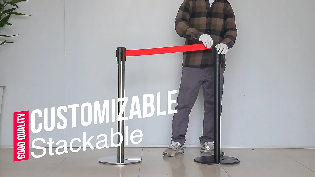 Stainless Steel Stackable Retractable Belt Crowd Control Barrier - Buy ...