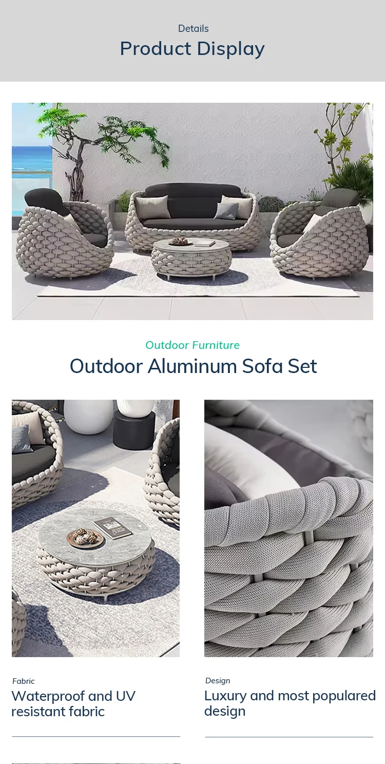 Rope Outdoor Sofa Set - Durable & Stylish Garden Furniture