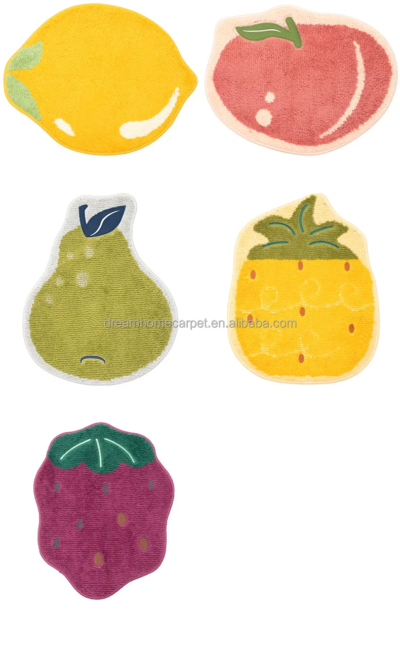 Cute Fruit Tufting Carpet Door Mat Soft Thick Fluffy Tuftted Bathroom ...