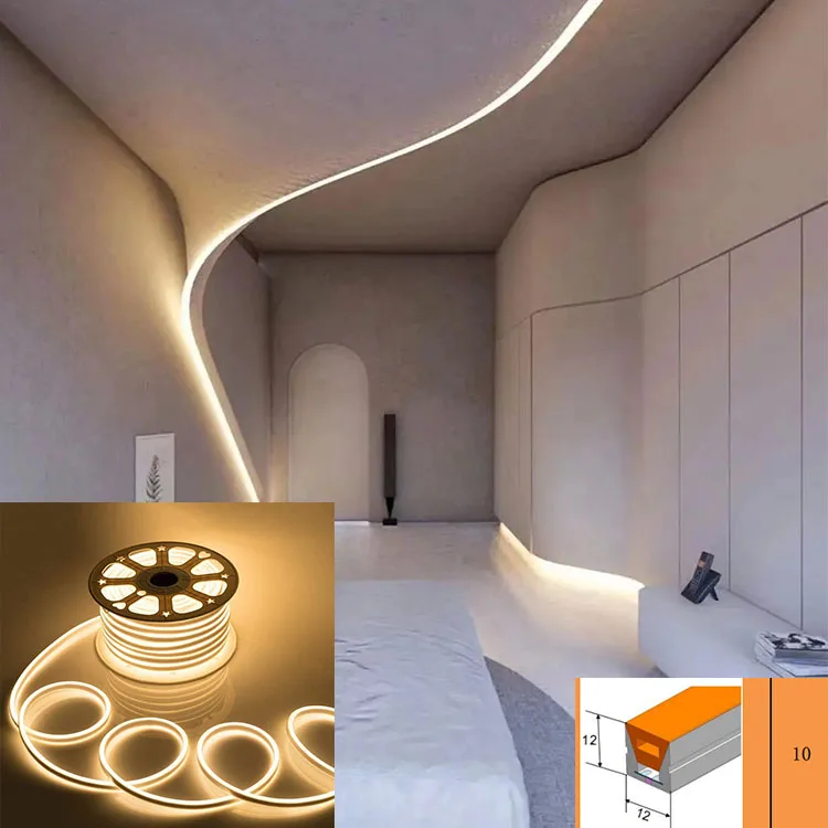 110v or 220v Dot Less Cob Strip 3000k 4000k 6500k 12x12mm Neon Tube ...