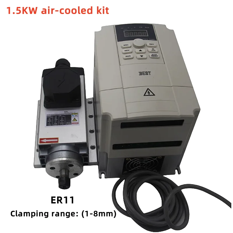 Carving Electromechanical Spindle Motor Set 800W1.5/2.2/5.5KW Brushless High-speed Motor Kit CNC ...
