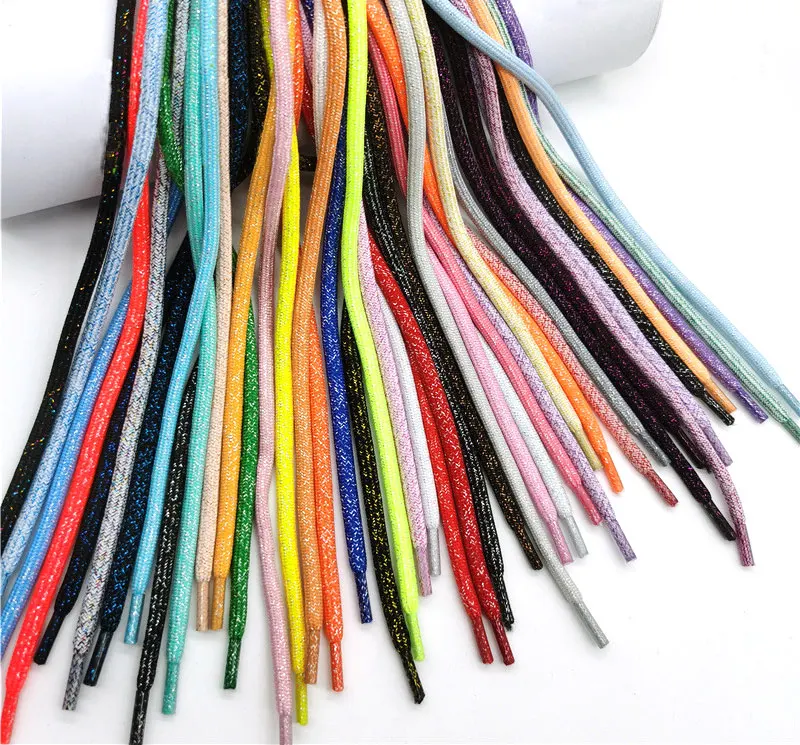 Custom Round Bling Shiny Metallic Sparkle Shoelace Glitter Drawstring ...