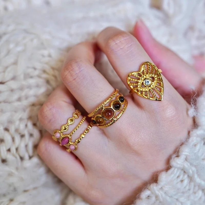 Niche Luxury Multi-layer Stacking Rings Women Fashion Personalized ...