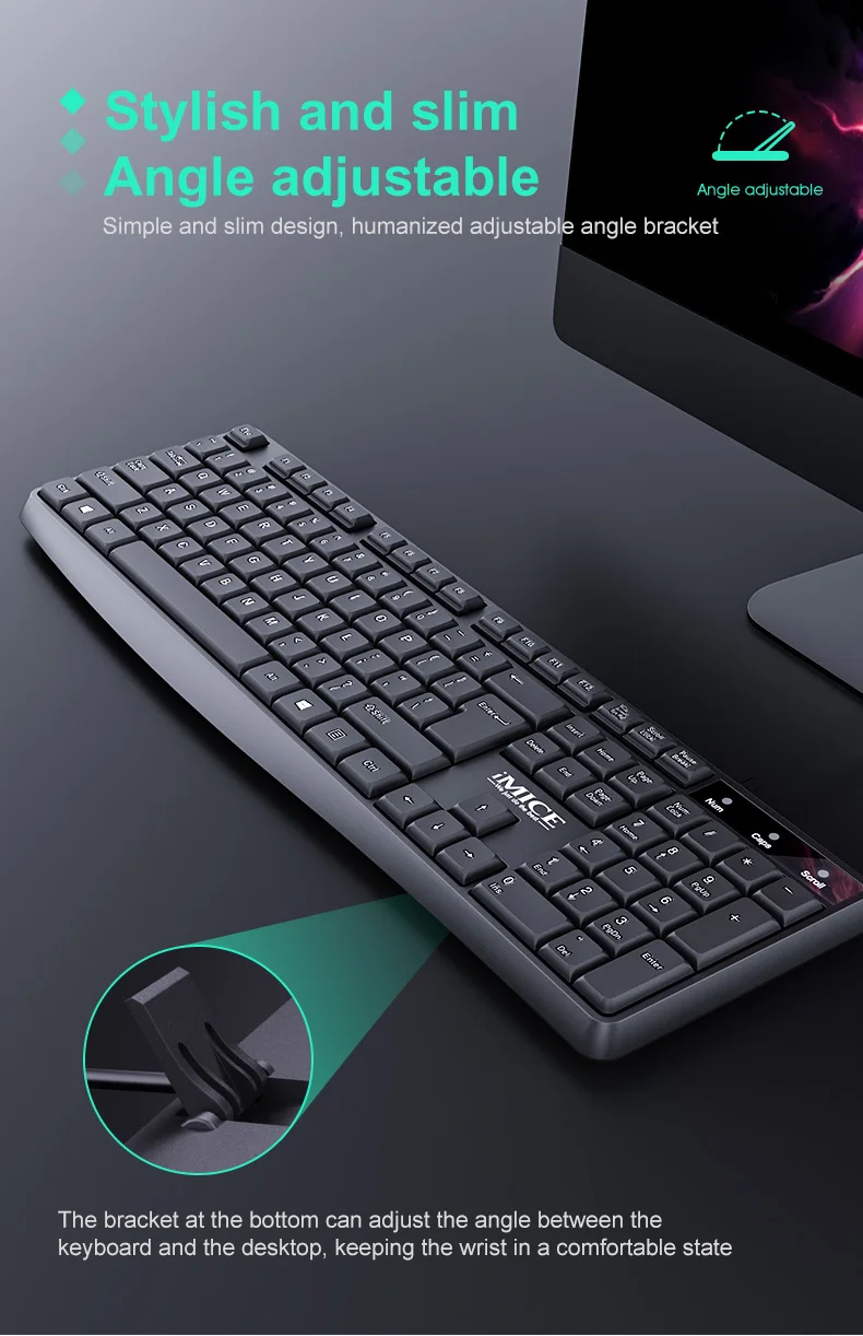 IMICE AN-100 Wireless Keyboard and Mouse Kit for PC Gaming