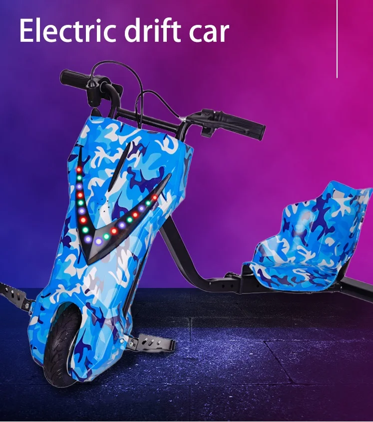 8 Inch Electric Drift Scooter Trike With Adjustable Frame Bluetooth And ...