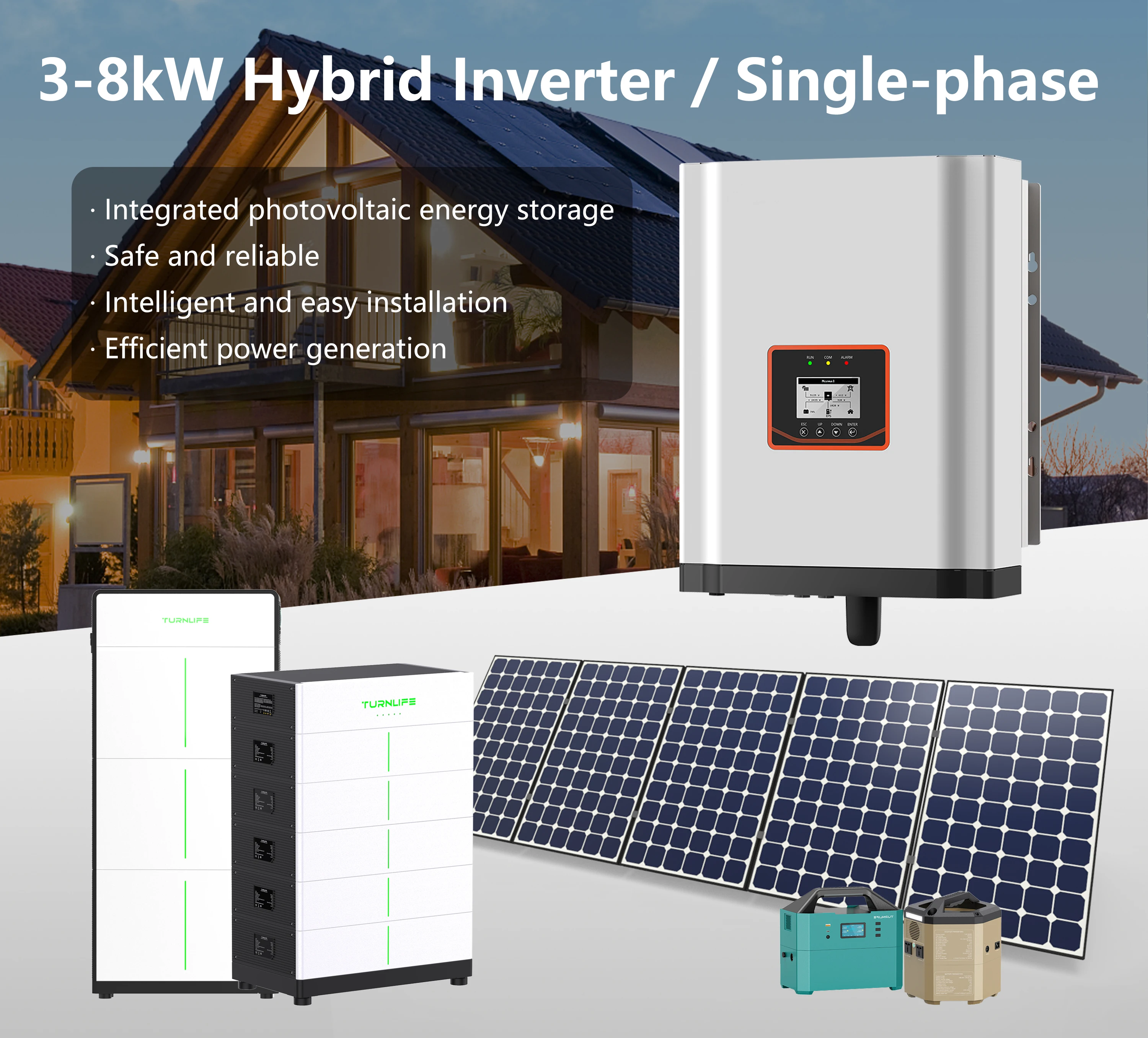 Turnlife 3kw 5kw Pure Sine Wave Photovoltaic Power Inverters Single ...