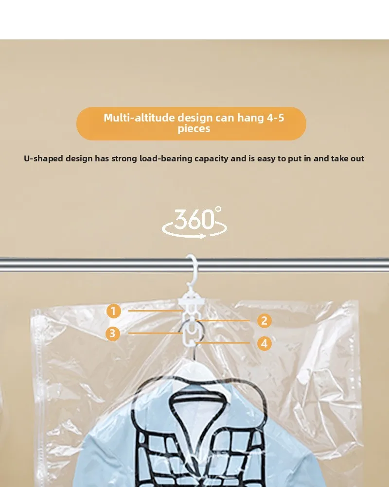 Foldable PE Home Jacket Organizer Bag Vacuum Compression Hanging Zipper ...