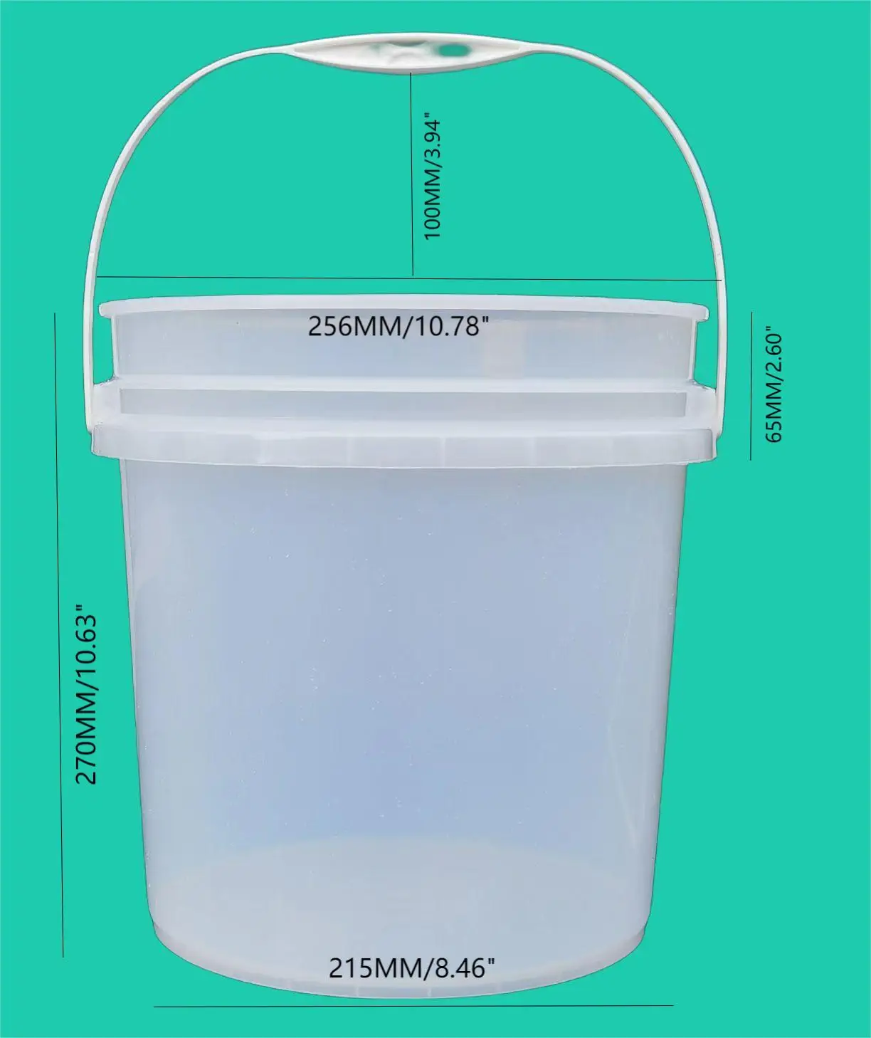 Graduated Measuring Bucket 5 Gallon Plastic Pail Made From Semi ...