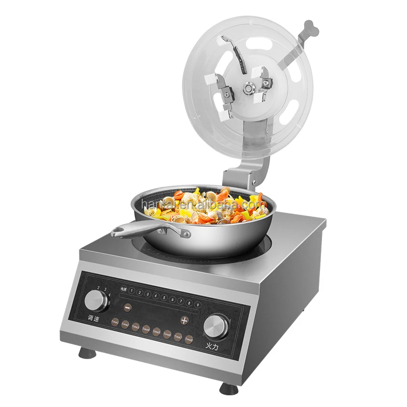 Commercial Restaurant Kitchen Robot - Auto Induction Wok Cooker