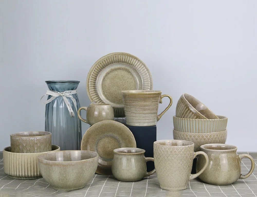 Reactive Color Glazed Ceramic Mug Stoneware Coffee Cup Tea Cup Retro ...