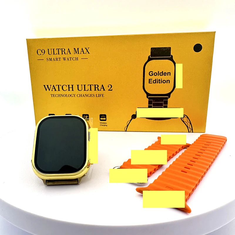 New C9 Ultra Max Smart Watch 9 Big Gold Watch 2.01 Inch Hd Wireless ...