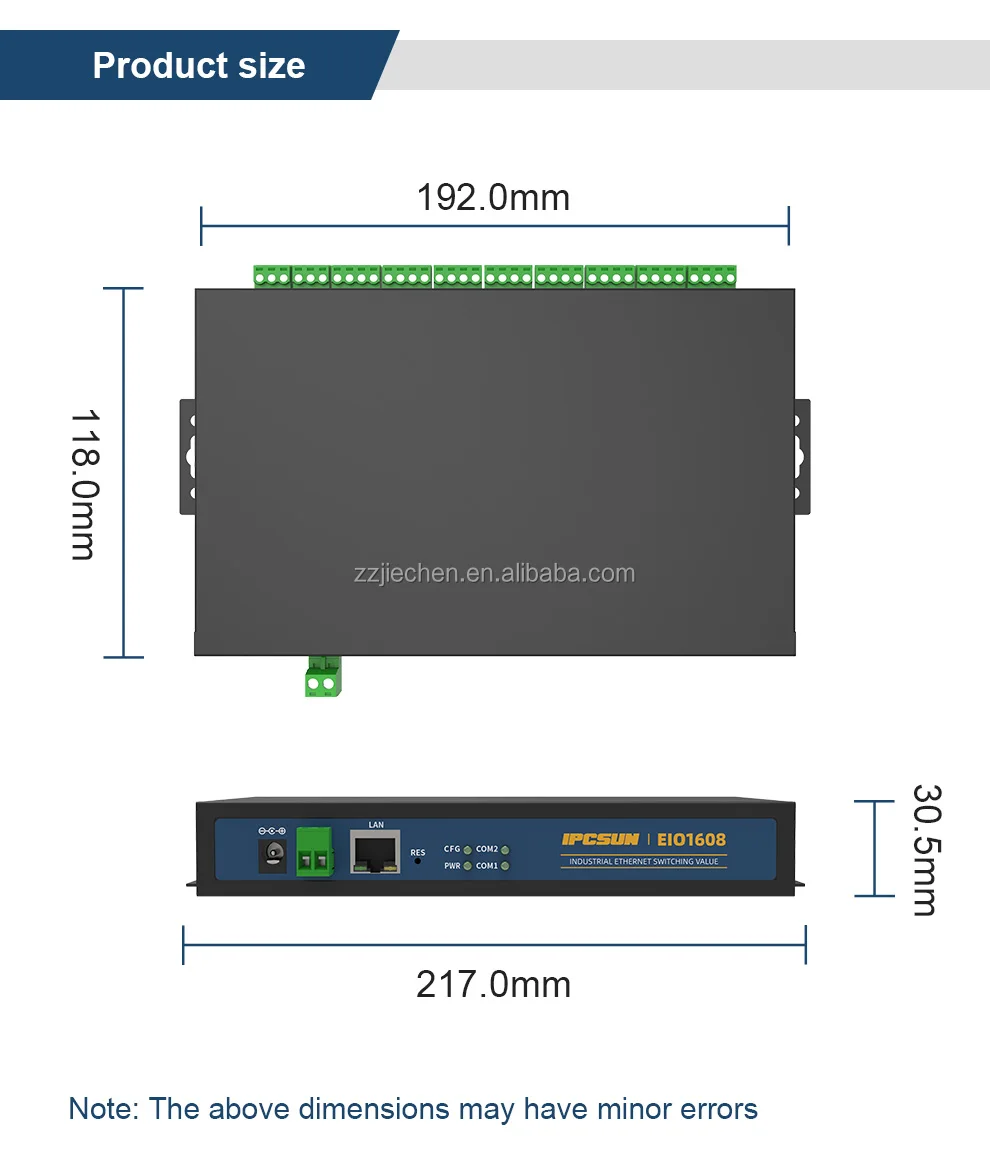 2 Ports Rs485 Remote I/o Module 8do+8io Modbus Tcp Serial To Ethernet ...