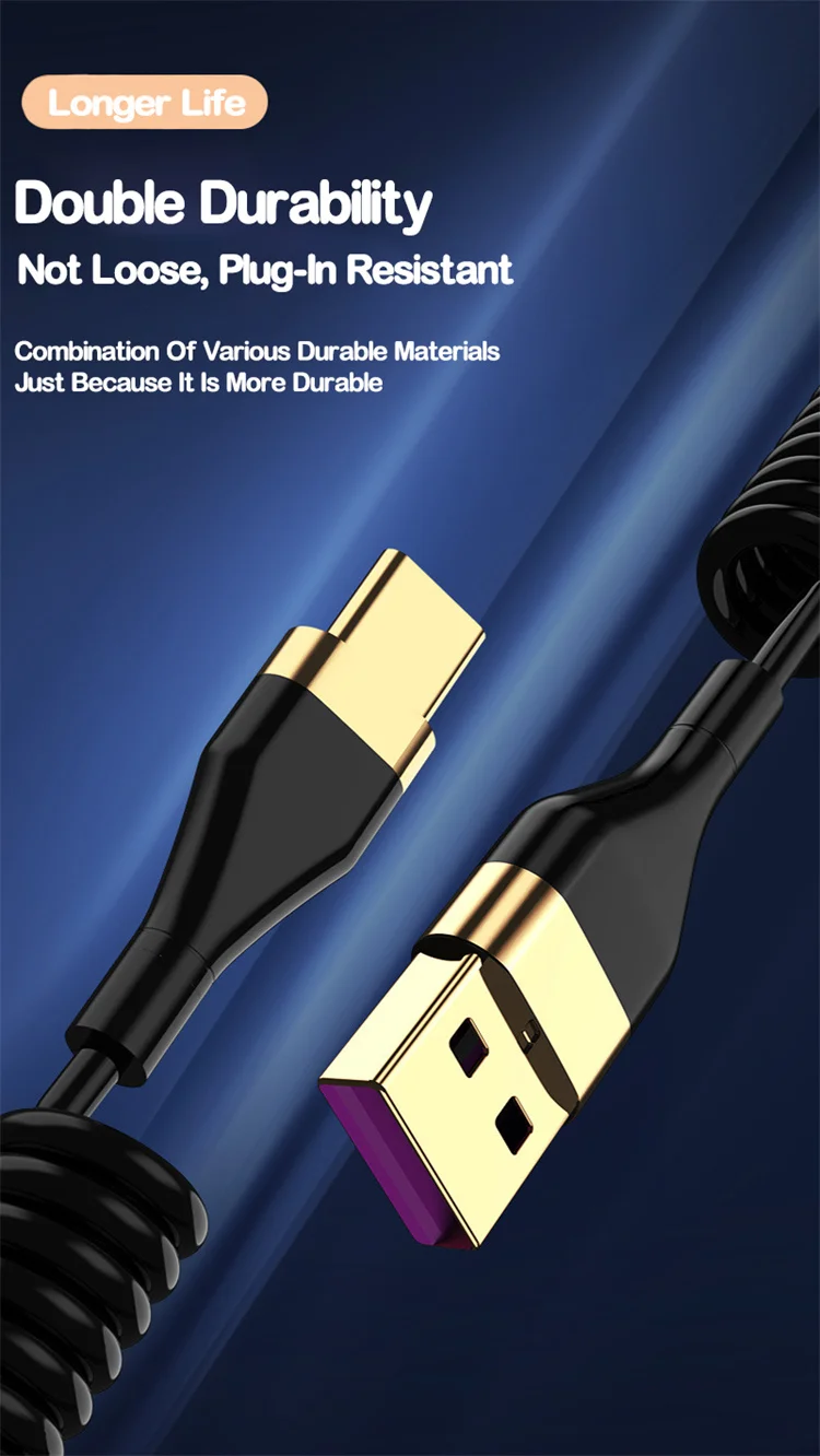 Office Hotel Charging Cable Retractable1.8m 6a Fast Charge Charger Wire ...