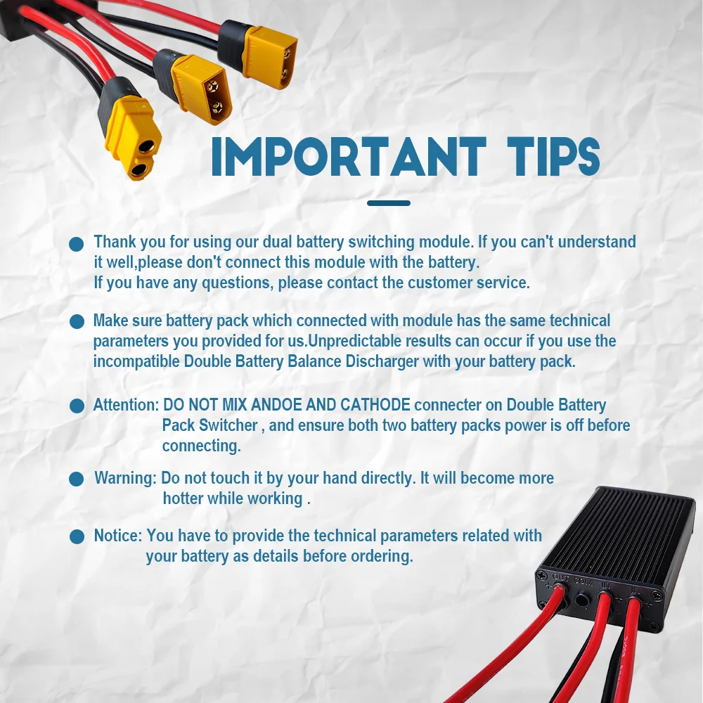 Dual Battery Pack Switch For Ebike 20a 30a 40a Parallel Batteries To ...