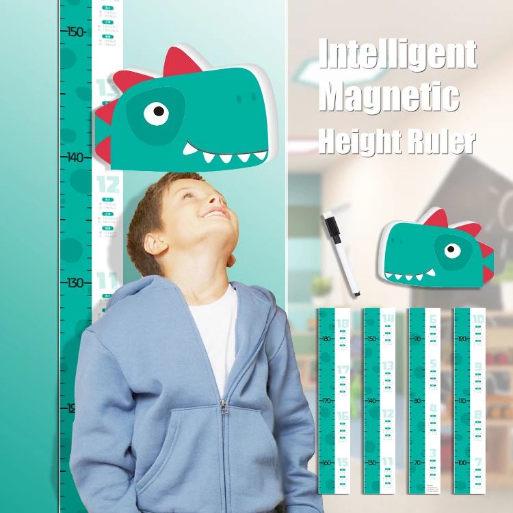 Cartoon Dinosaur Height Ruler - Custom Wall Magnetic Sticker