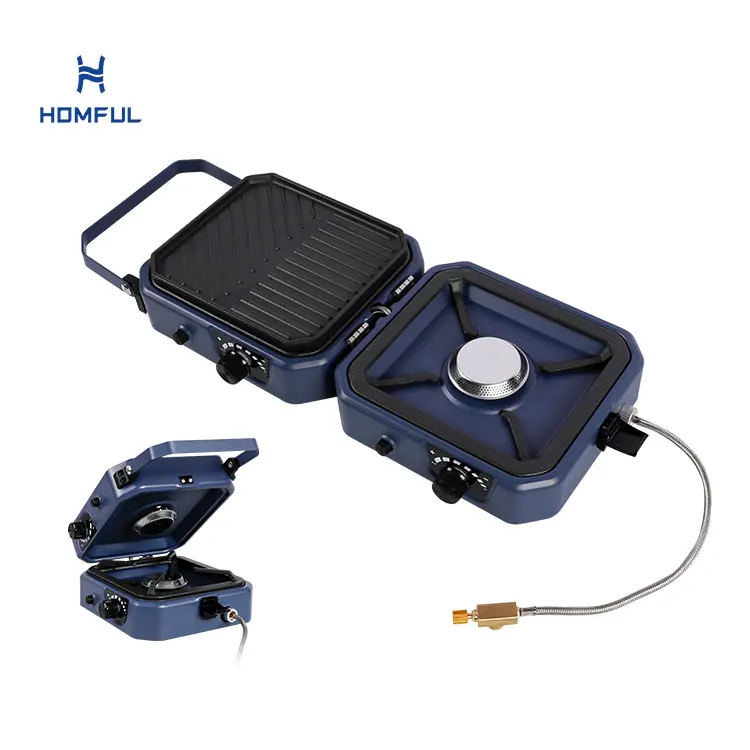 HOMFUL Outdoor Automatic Double Flame Folding Gas Stove Portable Butane ...