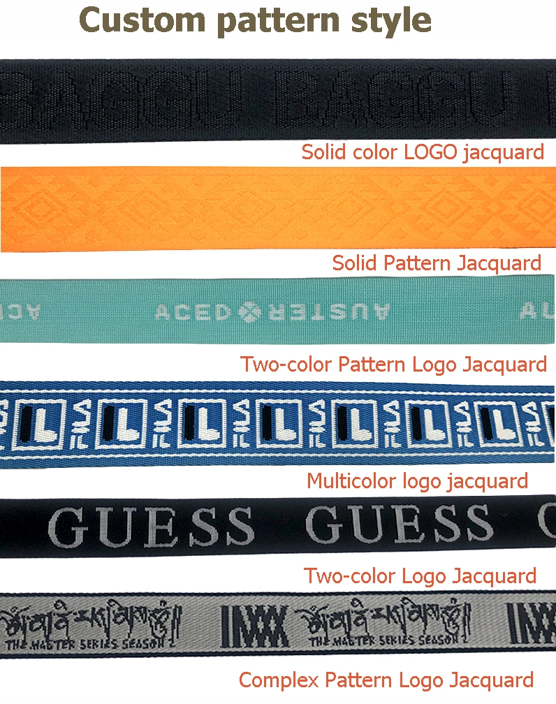 Custom Logo Nylon Jacquard Webbing Straps for Backpacks