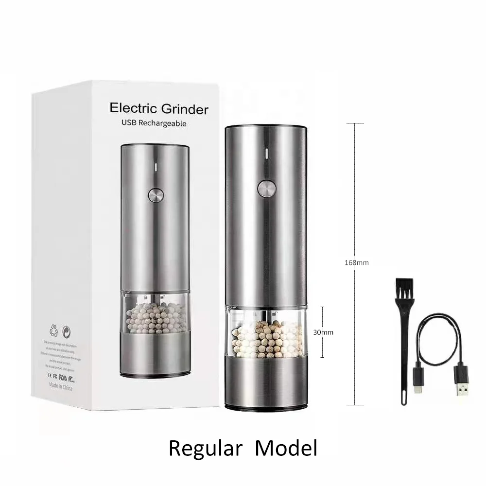 Stainless Steel Electric Pepper Grinder - USB Rechargeable