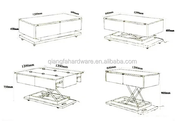 Electric Table Top Lifting Mechanism - 6000N, 24V Power
