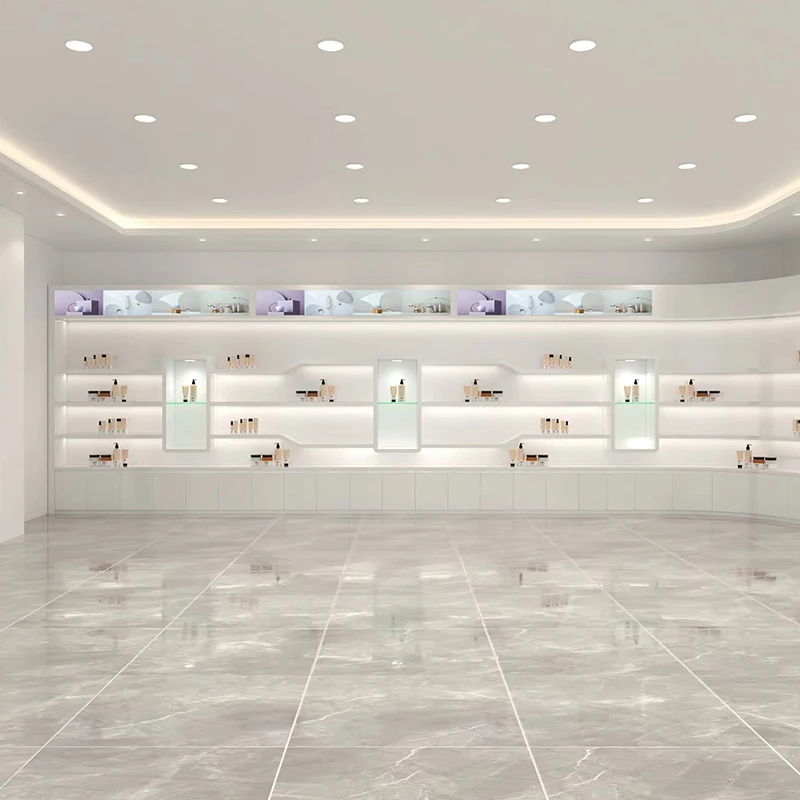 Makeup Display Counter Perfume Showcase Cabinet Cosmetic Store Display ...