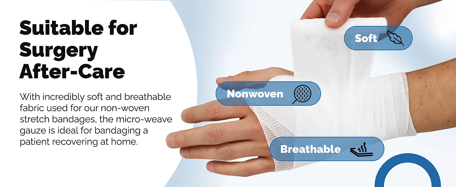 Gauze Bandage Roll with Tape - Flexible, Soft, and Breathable