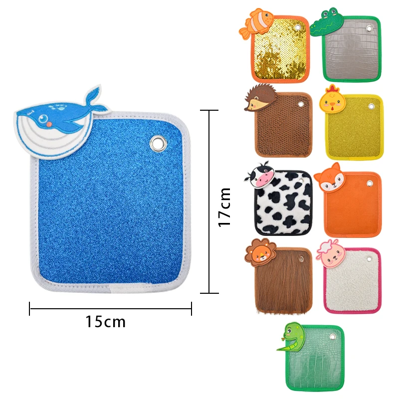10pcs Animals Texture Sensory Mini Mats for Baby Learning