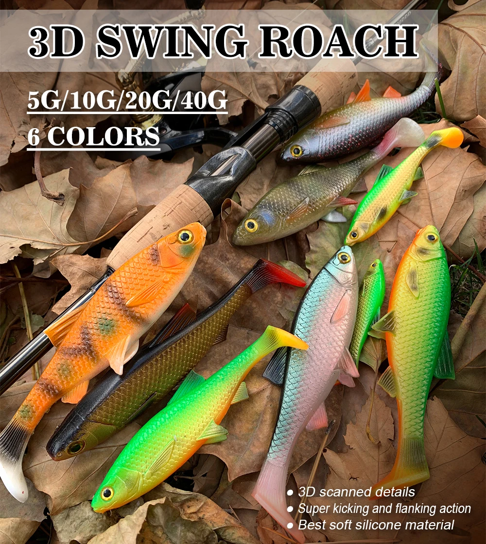 3D Swing Roach Swimbait - Top Soft Lure for Pike Fishing