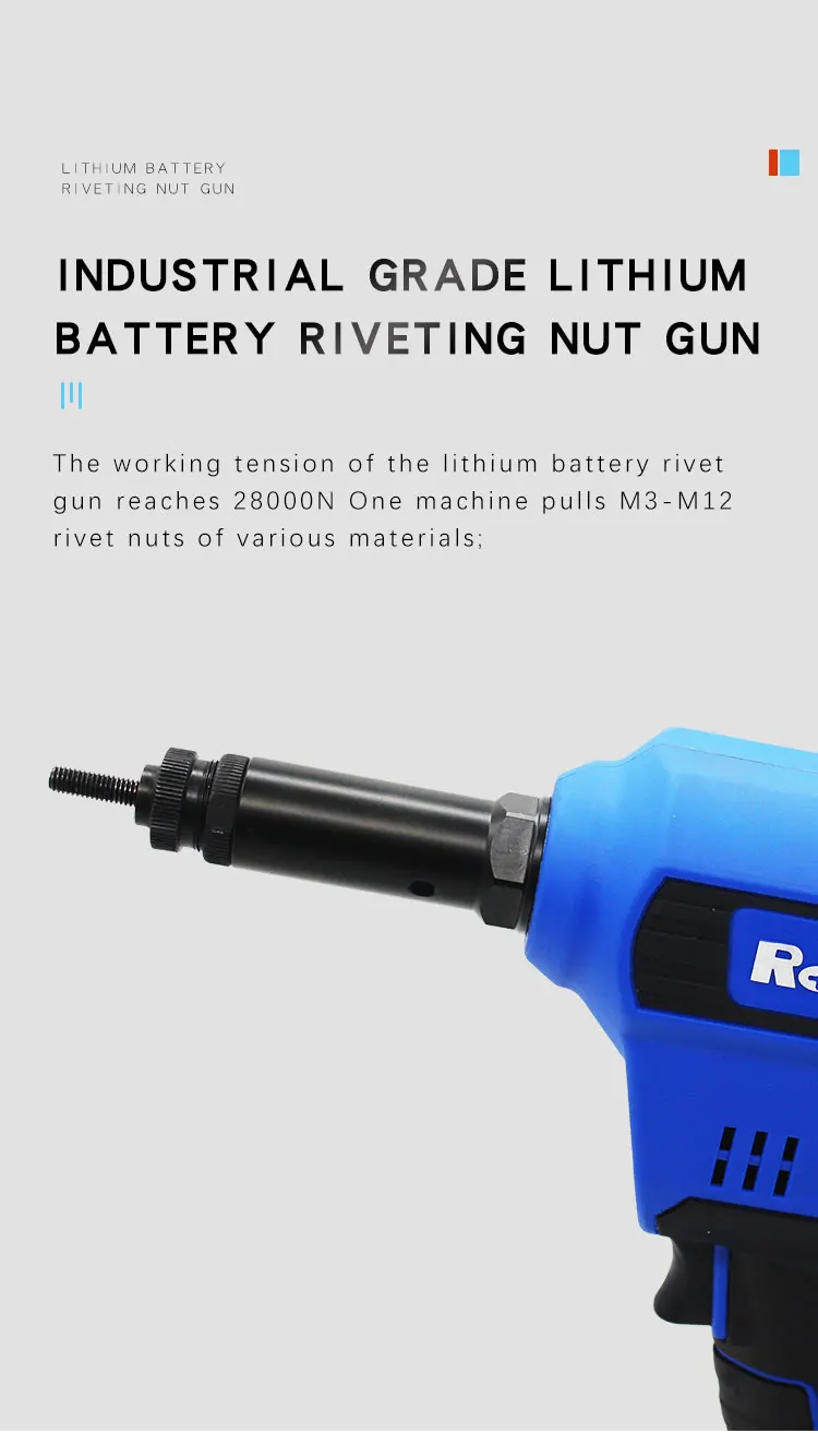 Industrial Grade Lithium Battery Rivet Nut Gun Cordless Convenient ...