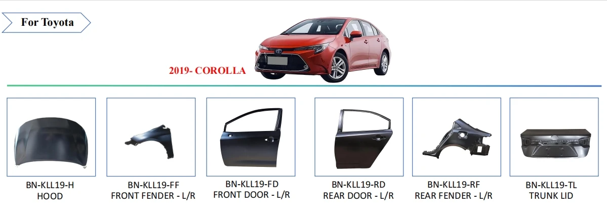 BONA Great Quality Replaced Steel Car Rear Doors for Toyota Corolla USA ...