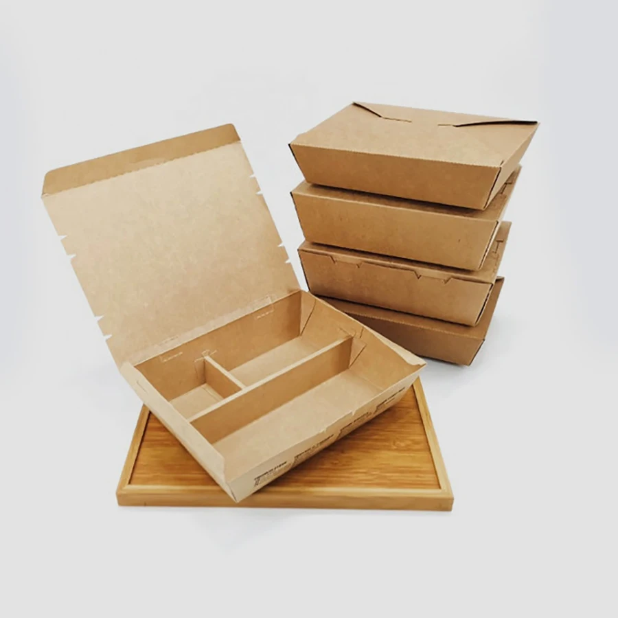 Customizable Kraft Paper Chicken Box Disposable Takeout Packaging For ...