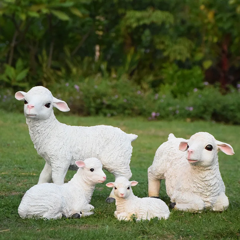 Wholesale Little Lamb Hot Sale Garden Realistic Goat Park Sculpture ...