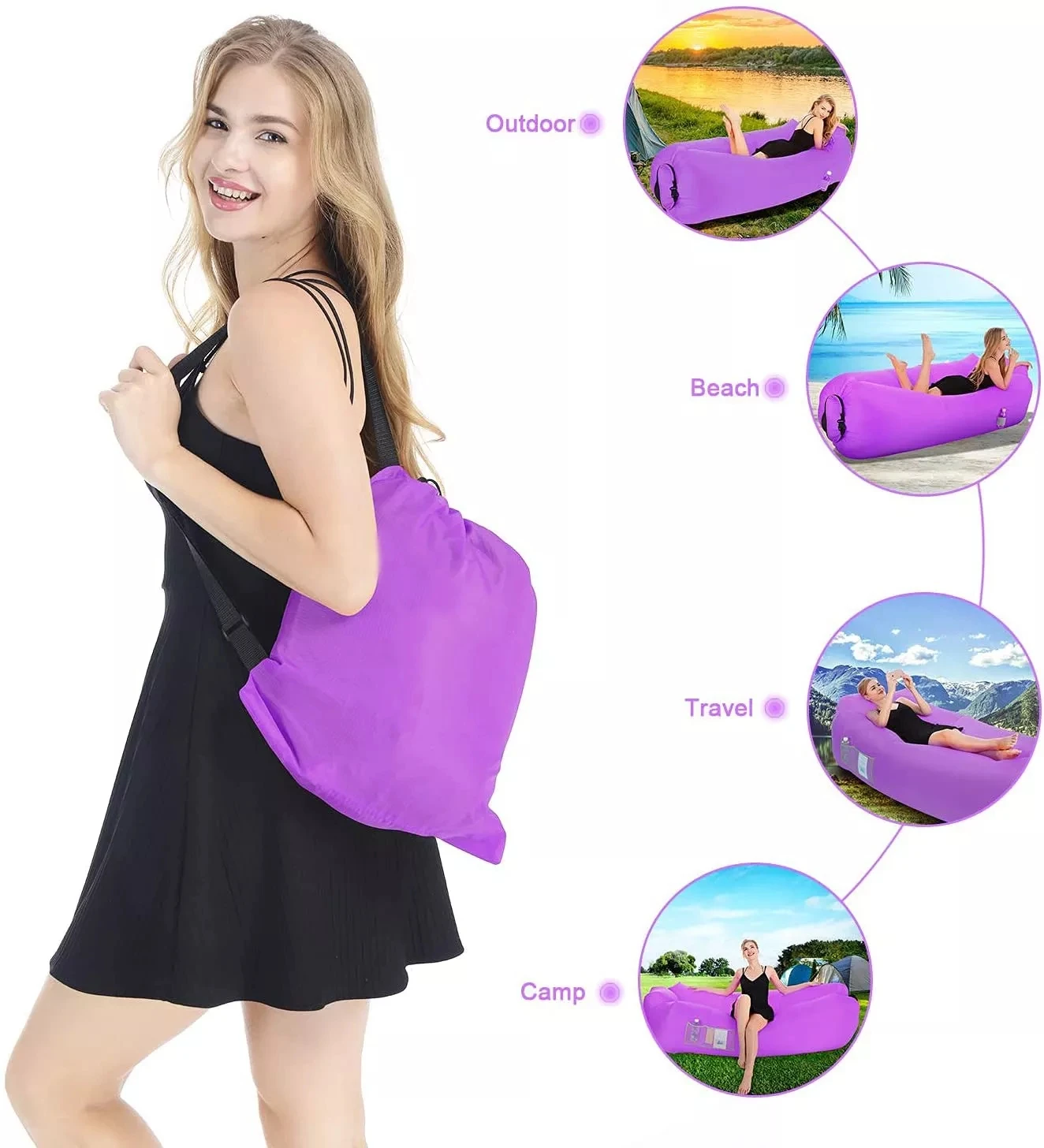 Summer Lazy Air Bag Lounge Inflatable Sofa Outdoor Inflatable Furniture ...