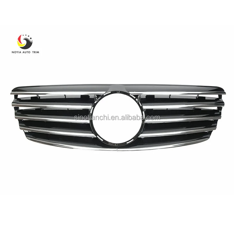 Shiny Black Front Grille For Benz E-class W211 5 Fin 03-06 (pre ...