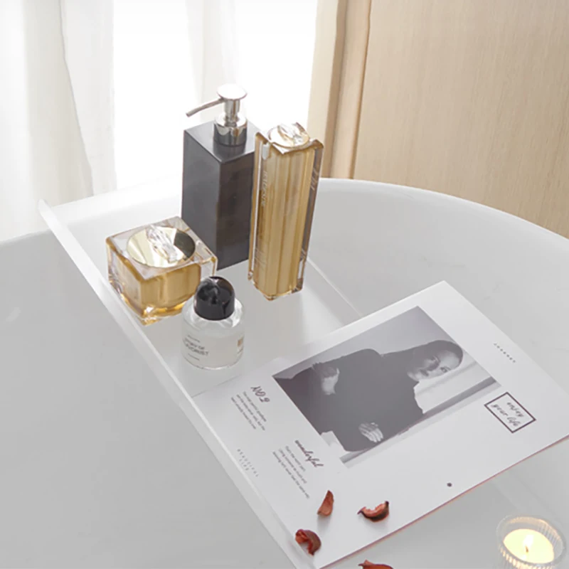 Clear Light Luxury Bath Rack Acrylic Bathroom Storage Tray Partition ...