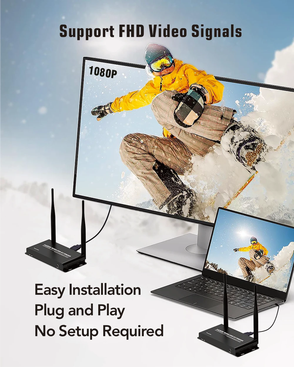 Hdmi1.3 Long Distance 1080p Fhd Video Transmitter Receiver Over Rj45 ...