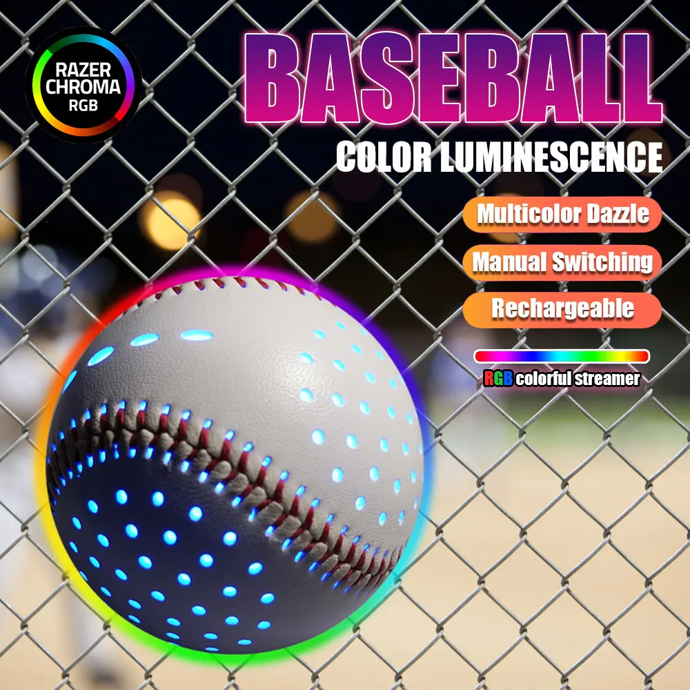 Light up Baseball Glow in the Dark Office Size and Weight Led Baseball ...