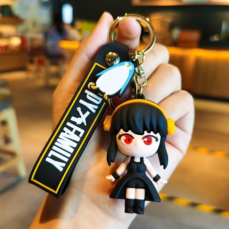 Spy X Family Chainsaw Man Anya Keychain 3d Doll Cosplay Props Keyrings ...