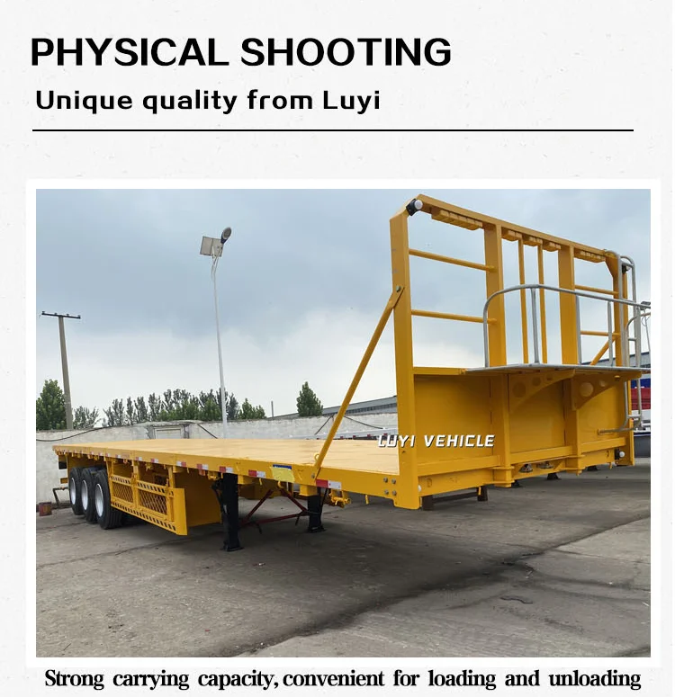 3 Axle Heavy Duty Platform Truck Trailer - Steel Pipe Transportation