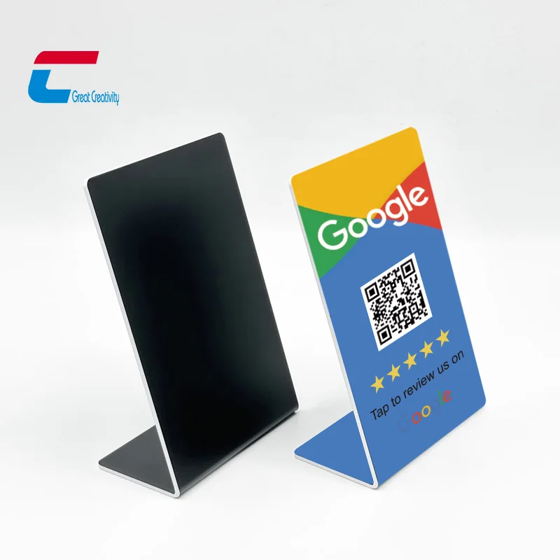 Custom QR Code PVC Google Review NFC Stand Social Media Reviews NFC ...