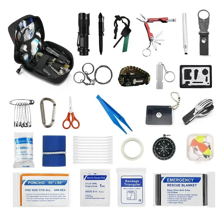 Wholesale Emergency Best Survival Kit 40 in 1 Camp 18 in 1 Survival Gear Kit with Hatchet Spork
